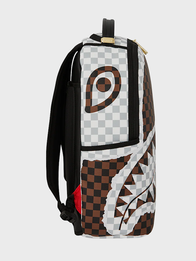 Cream and Brown Tear Check Backpack | SNIPES