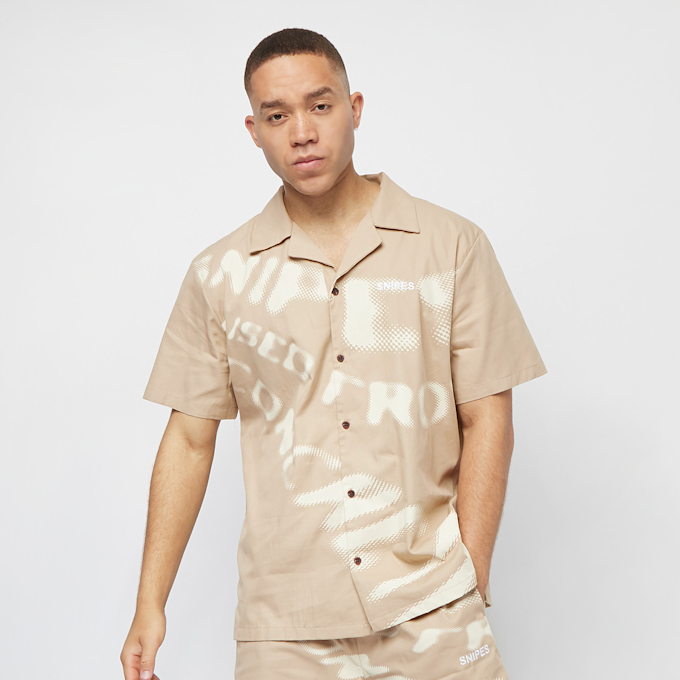 SNIPES Small Bold Logo Spray Wave Resort Shirt beige (SM222-014-1)