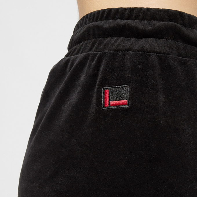 FUBU Old English Rhinestone Velours Flared Pants negro (FW224-019-1)