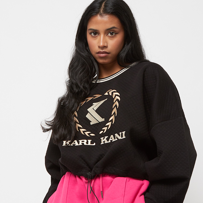 Karl Kani Retro Emblem Polo Neck Rhombus Pullover schwarz (KW224-004-1)