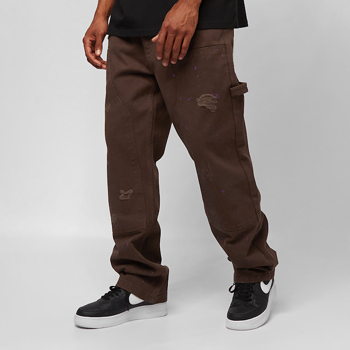 SNIPES Washed Colored Denim Carpenter Pants smeđa (SM223-006-1)
