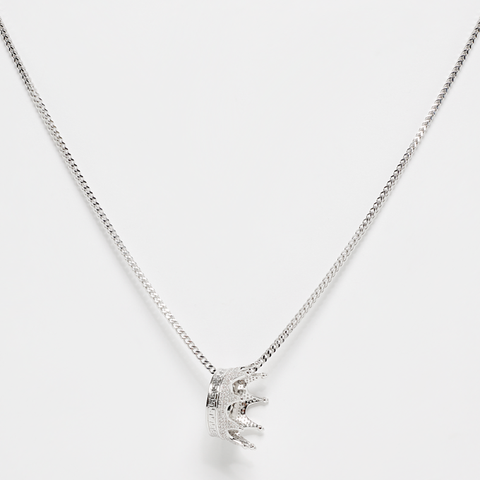 King Ice Kings Crown Necklace 1.2'' silber (NKX11806-SILVER) kaufen