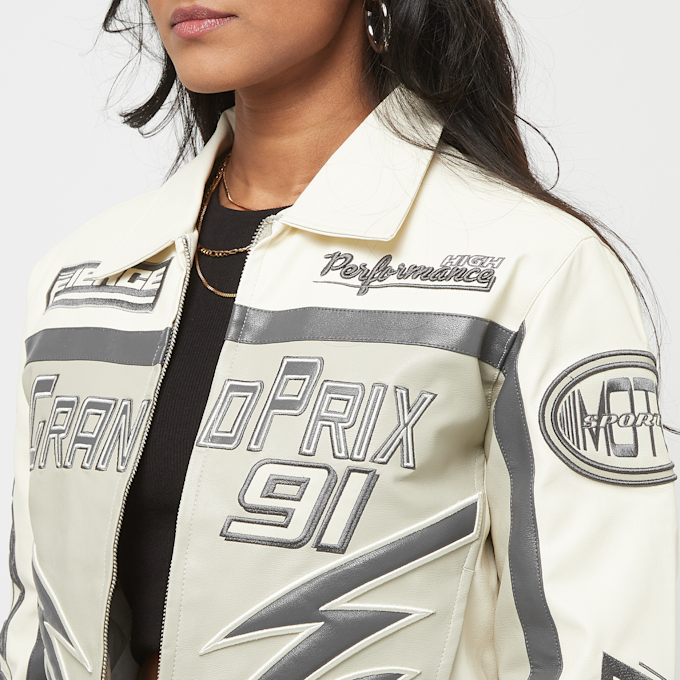 Smoke Rise Racing Collar Jacket beige (AJ23801SE-OFF WHITE)