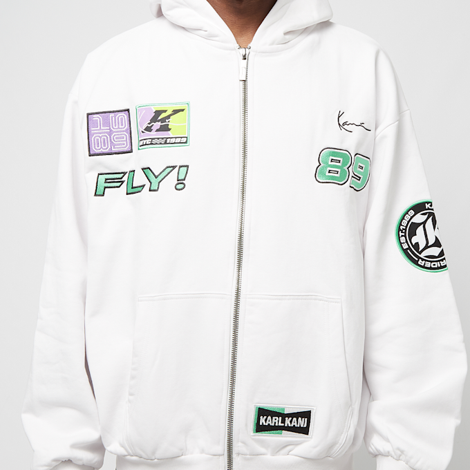 Kupi Karl Kani Chest Signature Patch Os Zip Hoodie bijela | SNIPES