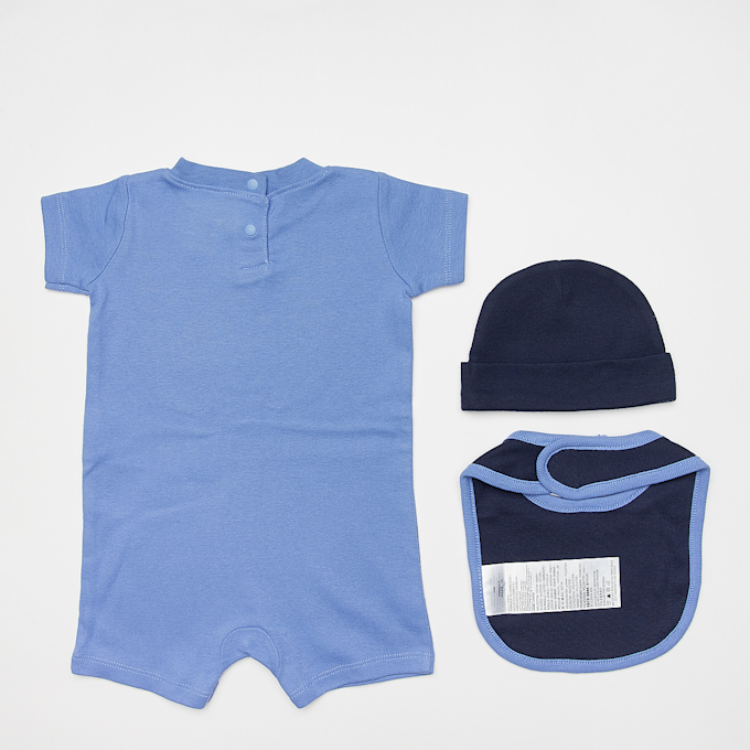 Shop Nike Romper, Hat, Bib Set (3 Piece) blauw | SNIPES