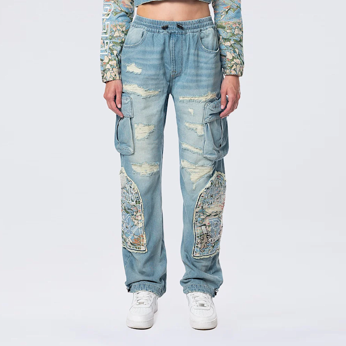 Acquista Smoke Rise Straight Tapestry Jeans blu | SNIPES