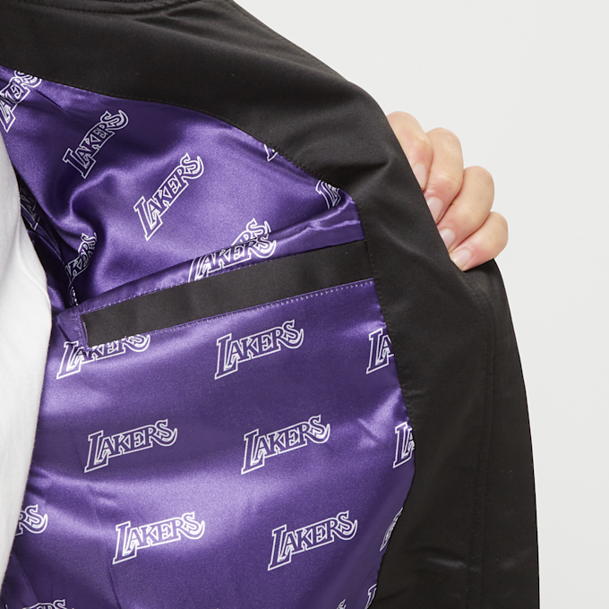 Shop Mitchell & Ness NBA Los Angeles Lakers Team Leader Satin Bomber ...