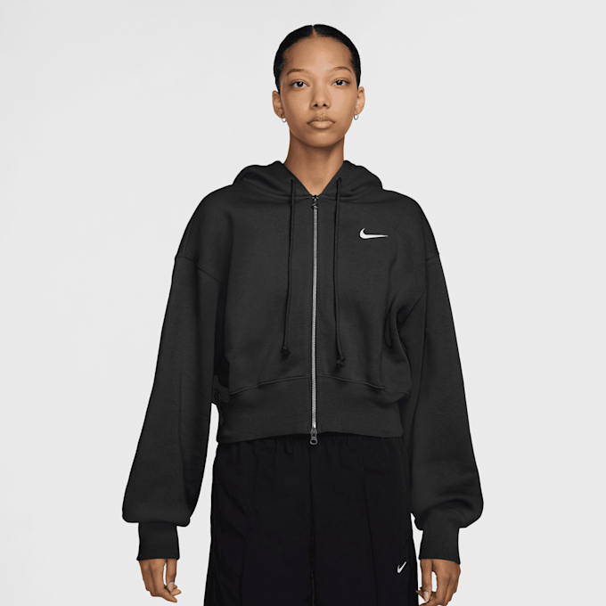 Compra Nike Sportswear Phoenix Fleece Loose Crop Full-Zip Hoodie preto | SNIPES