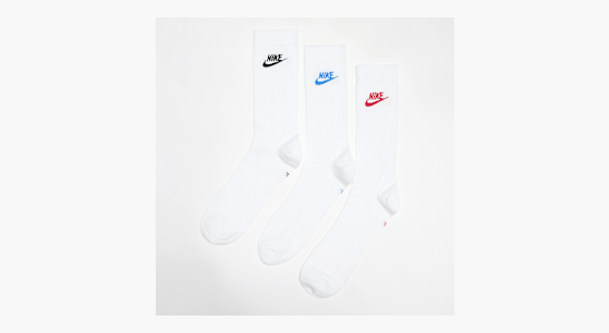 Nike 3 PACK - Sportswear Everyday Essential Crew Socks blanc | DX5025 ...