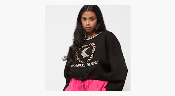 Karl Kani Retro Emblem Polo Neck Rhombus Pullover schwarz (KW224-004-1)