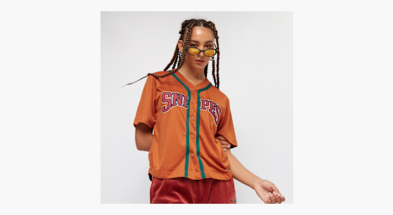 SNIPES College Logo Cropped Baseball Jersey braun (SW223-002-1)