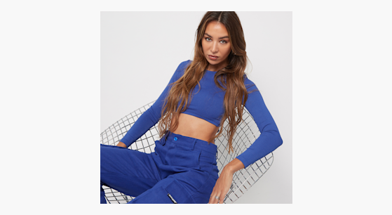 Compra Sixth June Monochrom Crop Top azul | SNIPES