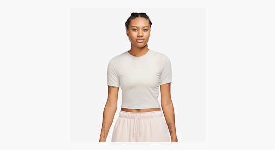 Nike Sportswear Essential Slim-Fit Crop T-Shirt beż | FB2873-104 | SNIPES