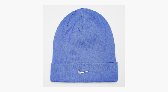 Nike Peak Beanie Metallic Swoosh blauw (FB6527-581)