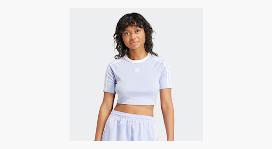 adidas Originals adicolor 3-Streifen Crop T-Shirt lila (IP0658)