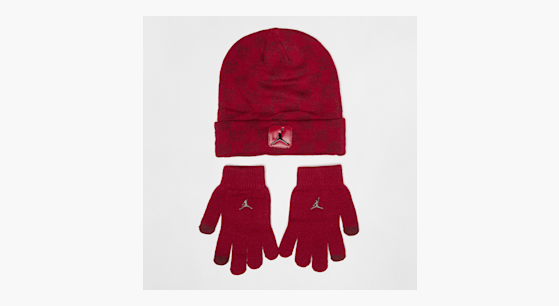Shop Nike Jan Monogram Beanie Set (2 Piece) rood