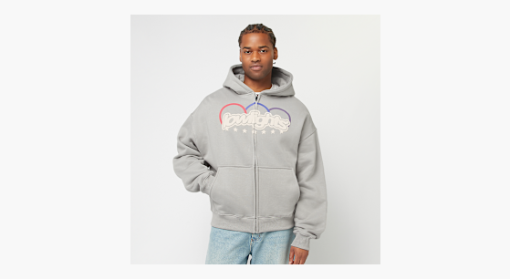 Shop Low Lights Studios Three Ring Logo Zip Hoodie Concrete grijs | SNIPES