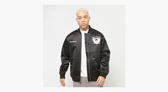 Mitchell & Ness NFL Oakland Raiders Team Leader Satin Bomber schwarz ...