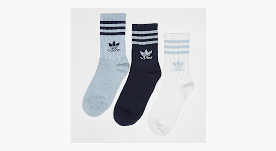 adidas Originals adicolor Crew Sokken (3 Pack) blauw (JI9474)