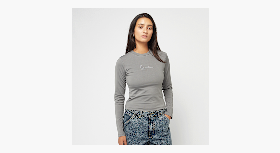 Compra Karl Kani Small Signature Short Seamless LS dark grey branco ...