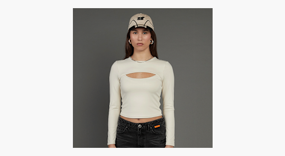 SNIPES S Cube Cut Out Longsleeve beige (SIW251-002-1)