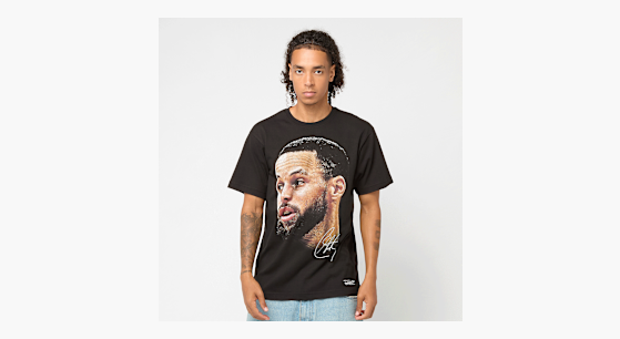 Mitchell & Ness NBPA Real Big Face Tee Stephan Curry zwart (SS15093 ...