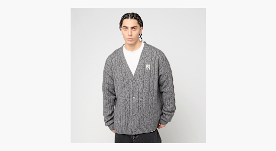 New Era MLB Knit Cardigan New York Yankees ltc gris (60758743)