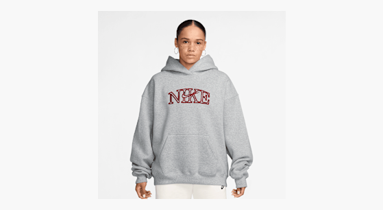 Nike Studio Fleece Oversized Logo Hoodie grau | IM9830-012 | SNIPES