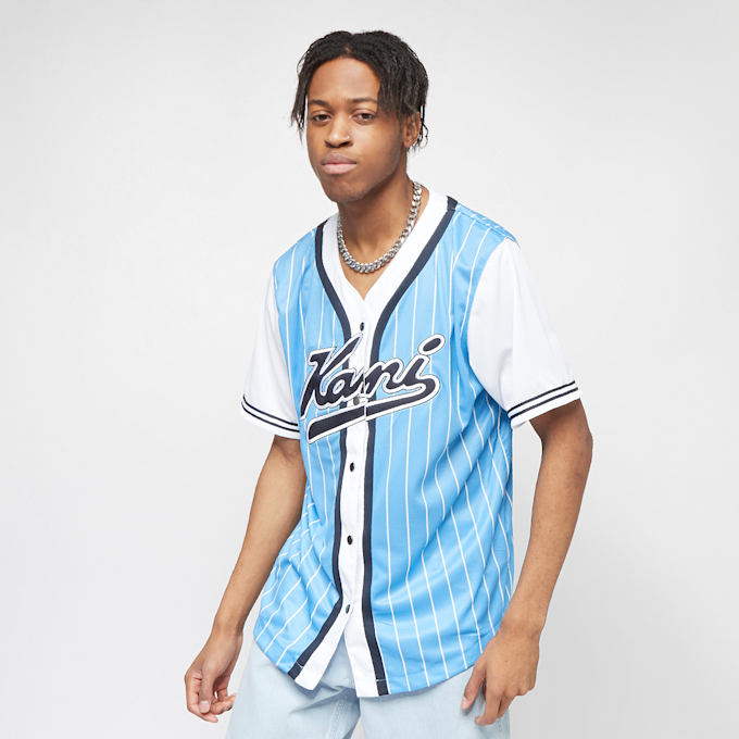 Karl Kani Varsity Block Pinstripe Baseball Shirt blauw | KU222-071-1 ...