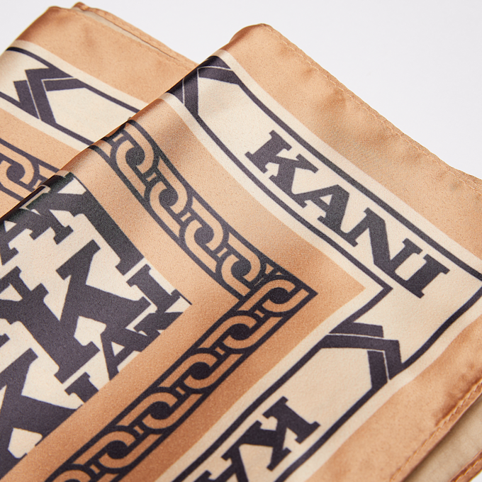 Karl Kani Retro College Logo Satin Scarf sand/black multicolor | KA223 ...