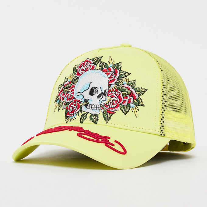 Ed Hardy 02082577 grün | SKULL-ROSETWILLFRONTMESHTRUCKER-NEONLIME | SNIPES