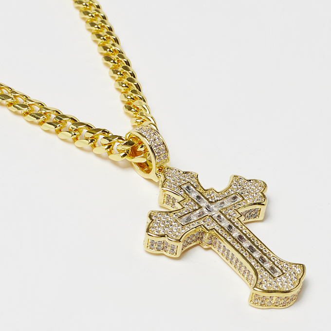 King Ice 2PAC X King Ice - Fleur De Lis Cross Necklace złoty | NKX14293 ...