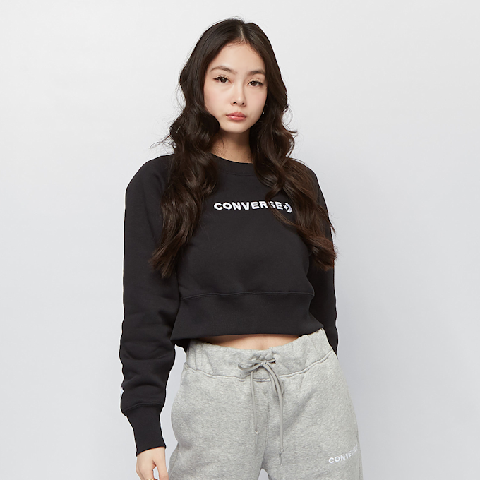 Converse Strip Wordmark Fleece Crew zwart (10023716-A01)