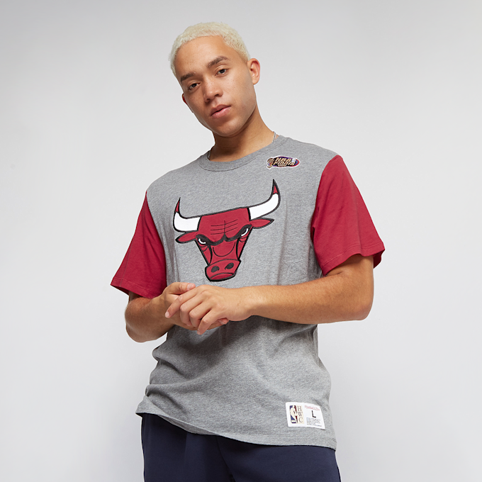 Mitchell & Ness NBA Color Blocked Short Sleeve Tee Chicago Bulls gris ...