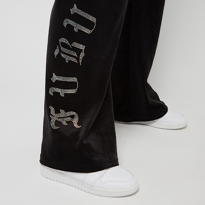 FUBU Old English Rhinestone Velours Flared Pants noir | FW224-019-1 ...