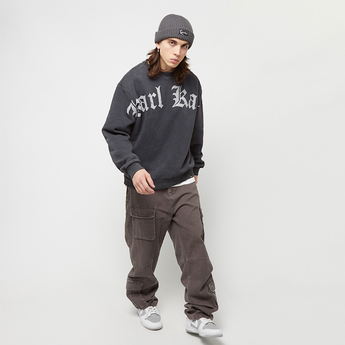 Karl Kani Woven Signature OS Washed Crew grigio | KM224-008-1 | SNIPES