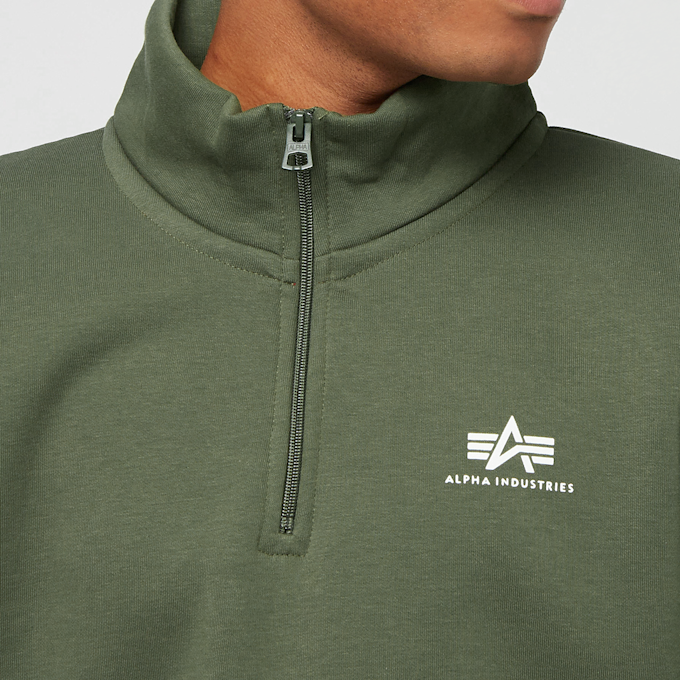 Alpha Industries Half Zip Sweater Small Logo grün | 108308-142 | SNIPES
