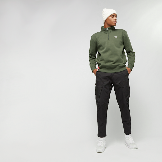 Alpha Industries Half Zip Sweater Small Logo grün | 108308-142 | SNIPES
