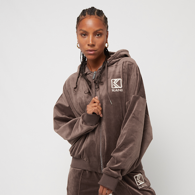 Karl Kani Chest OG Velvet Zip Hoodie brun | KW224-044-1 | SNIPES