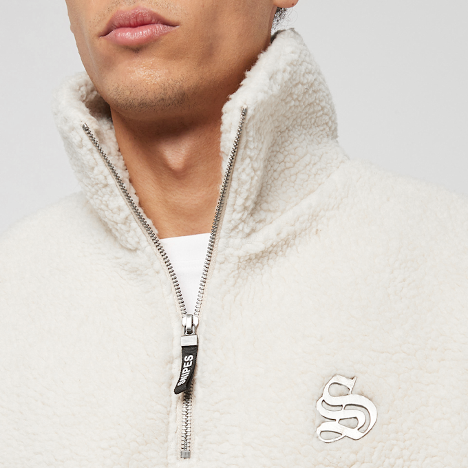 SNIPES Large Old English Logo Oversized Sherpa Troyer beige | SM224-012 ...