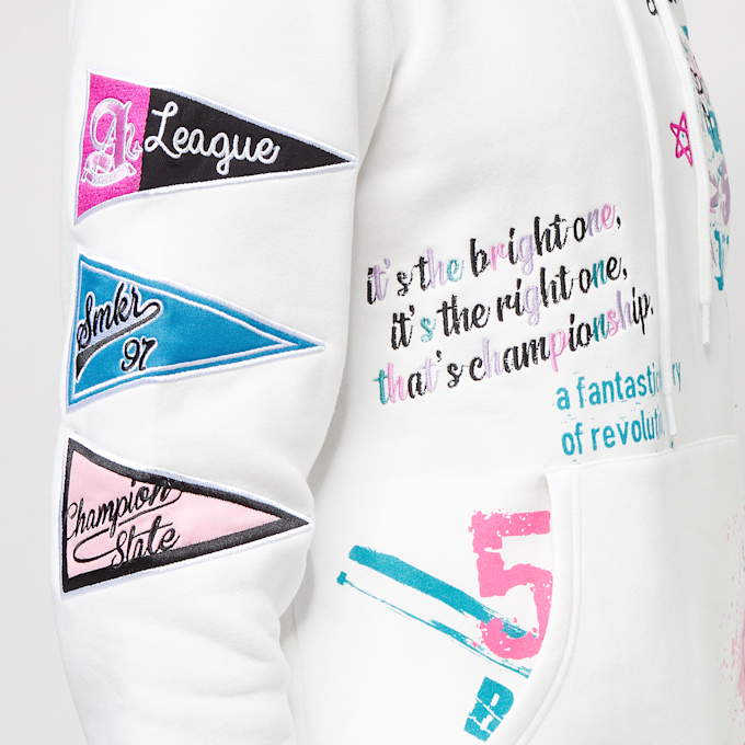 Smoke Rise Monogram Fashion Hoodie nero | FO22166-WHITE | SNIPES