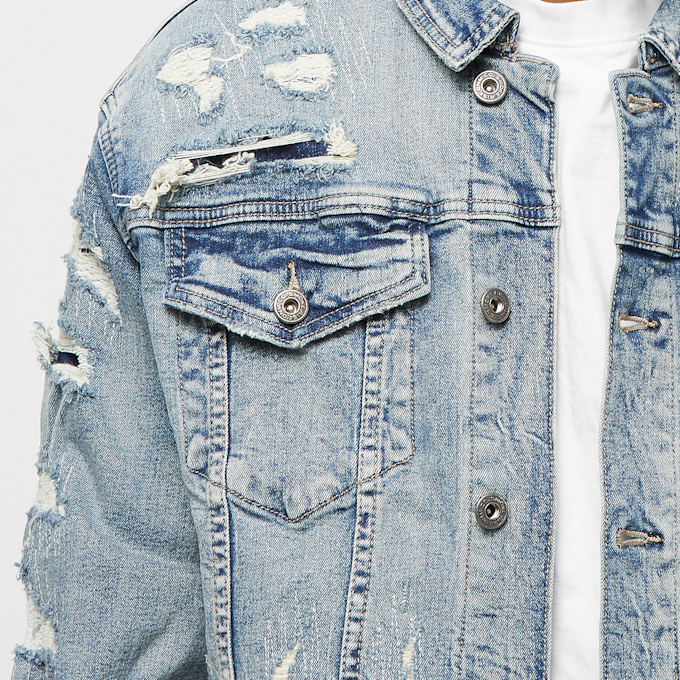 Smoke Rise Rip And Repair Denim Jacket azul | JJ-22517SE | SNIPES
