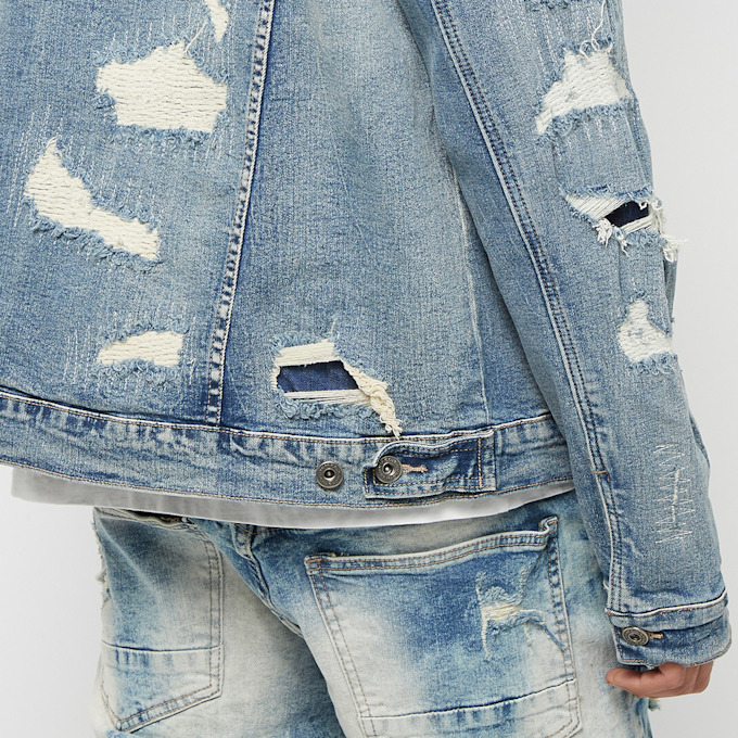 Smoke Rise Rip And Repair Denim Jacket azul | JJ-22517SE | SNIPES